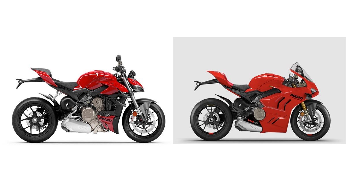 Motorrad Vergleich Ducati Streetfighter V4 2023 vs. Ducati Panigale V4 S 2024