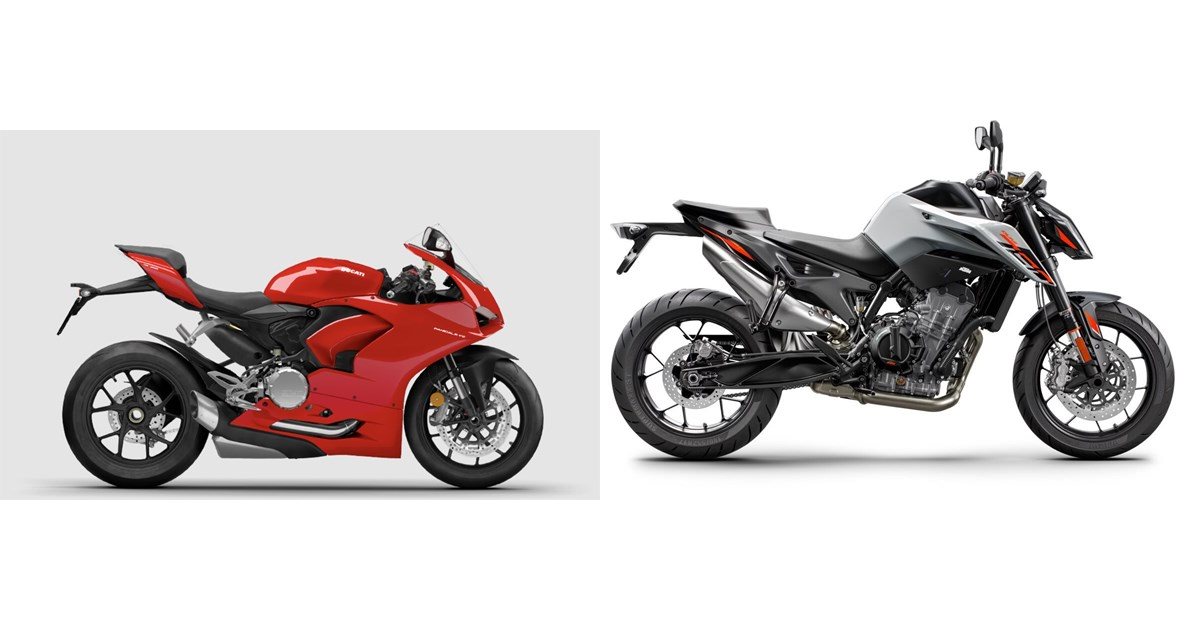 Motorrad Vergleich Ducati Panigale V2 2024 vs. KTM 790 Duke 2024
