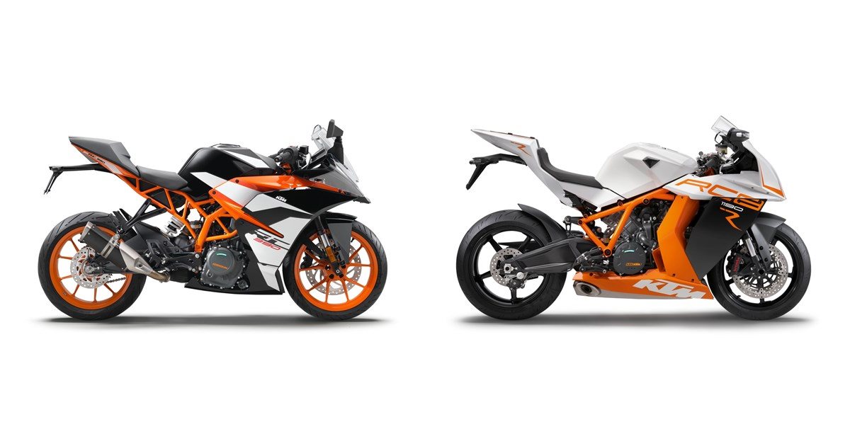 Motorrad Vergleich KTM RC 390 2018 vs. KTM 1190 RC8 R 2015