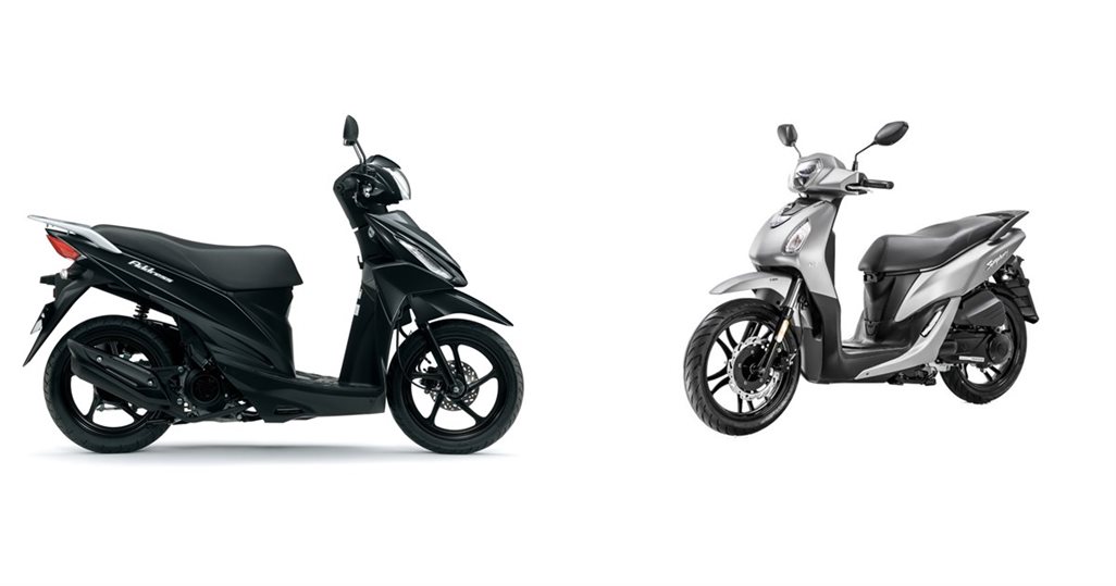 Motorrad Vergleich Suzuki Address 110 2018 vs. Sym Symphony 125 2021