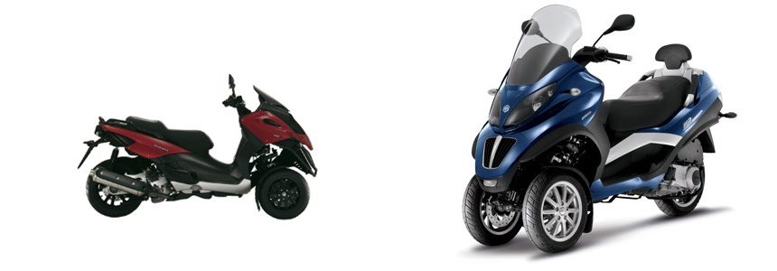 Motorrad Vergleich Gilera Fuoco 500 2008 vs. Piaggio MP3 LT 400 2009
