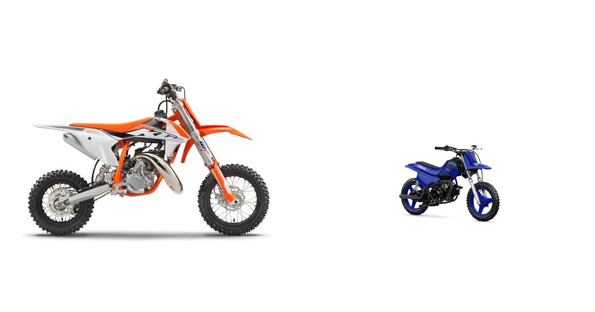 Motorrad Vergleich KTM 50 SX 2023 vs. Yamaha PW50 2023
