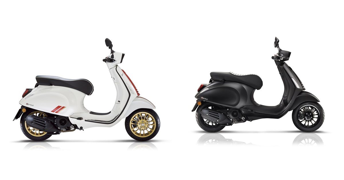 Motorrad Vergleich Vespa Sprint 125 Racing Sixties 2022 vs. Vespa Sprint 125 iGet Notte 2018