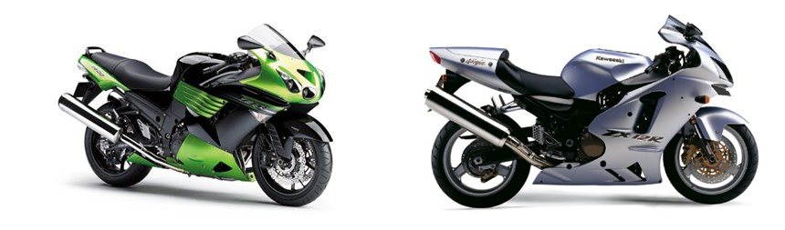 Motorrad Vergleich Kawasaki ZZR 1400 2011 vs. Kawasaki ZRX 1200 R 2005