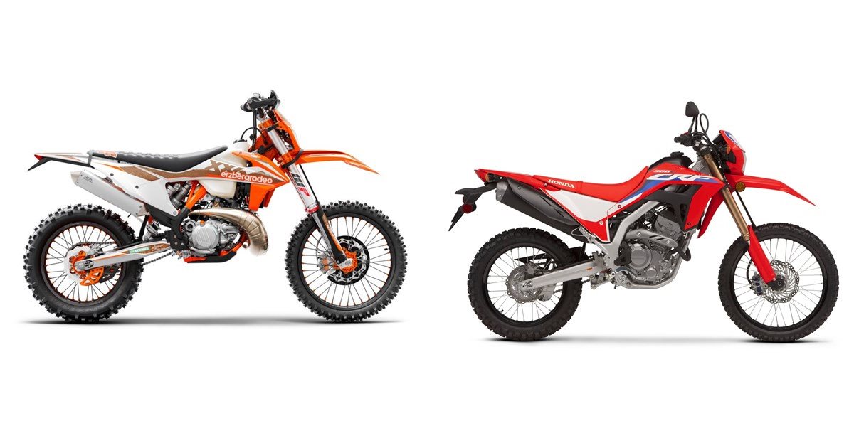 Motorrad Vergleich KTM 300 EXC TPI Erzberg Edition 2021 vs. Honda CRF300L 2021