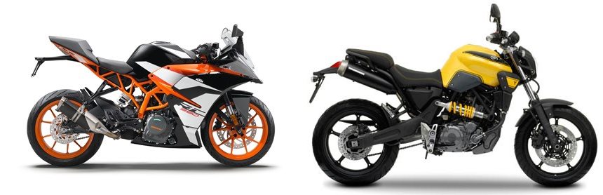 Motorrad Vergleich KTM RC 390 2020 vs. Yamaha MT-03 2009
