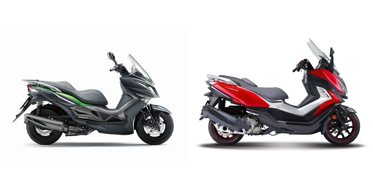 Motorrad Vergleich Kawasaki J300 2014 vs. Sym Cruisym 300 2018