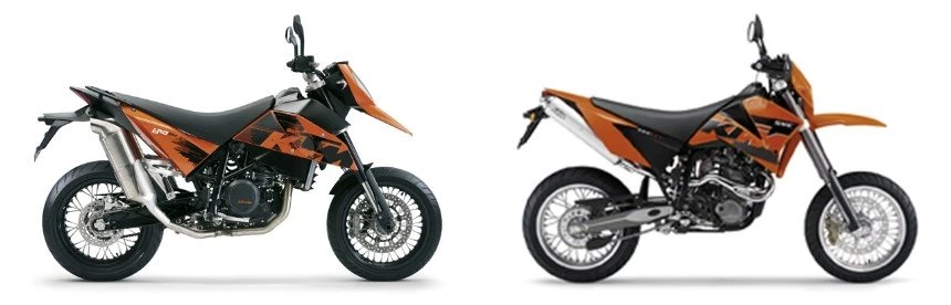 Motorrad Vergleich KTM 690 Supermoto 2007 vs. KTM 660 SMC 2006