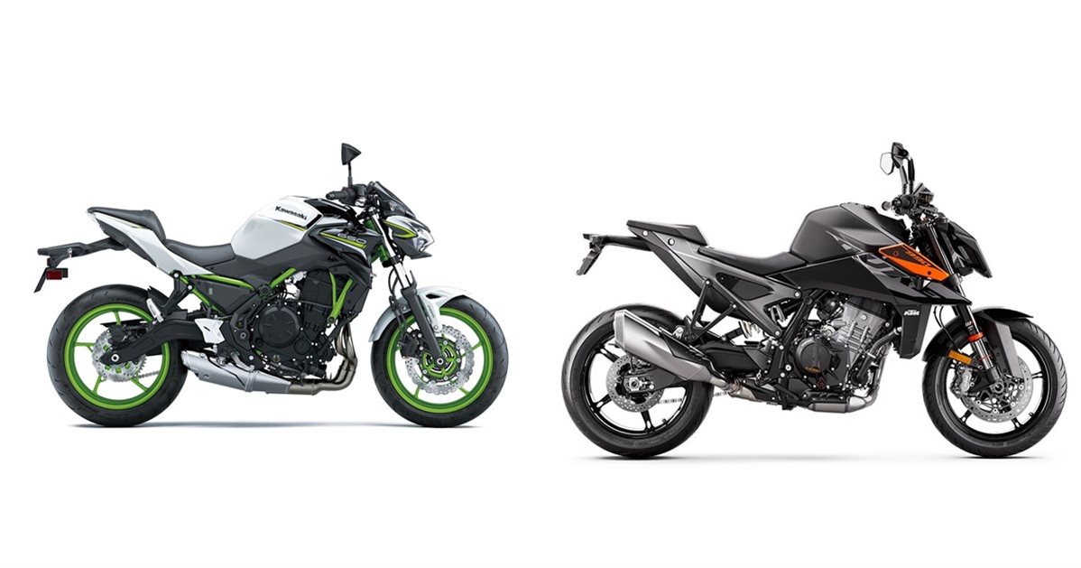 Motorrad Vergleich Kawasaki Z650 2021 vs. KTM 990 Duke 2024