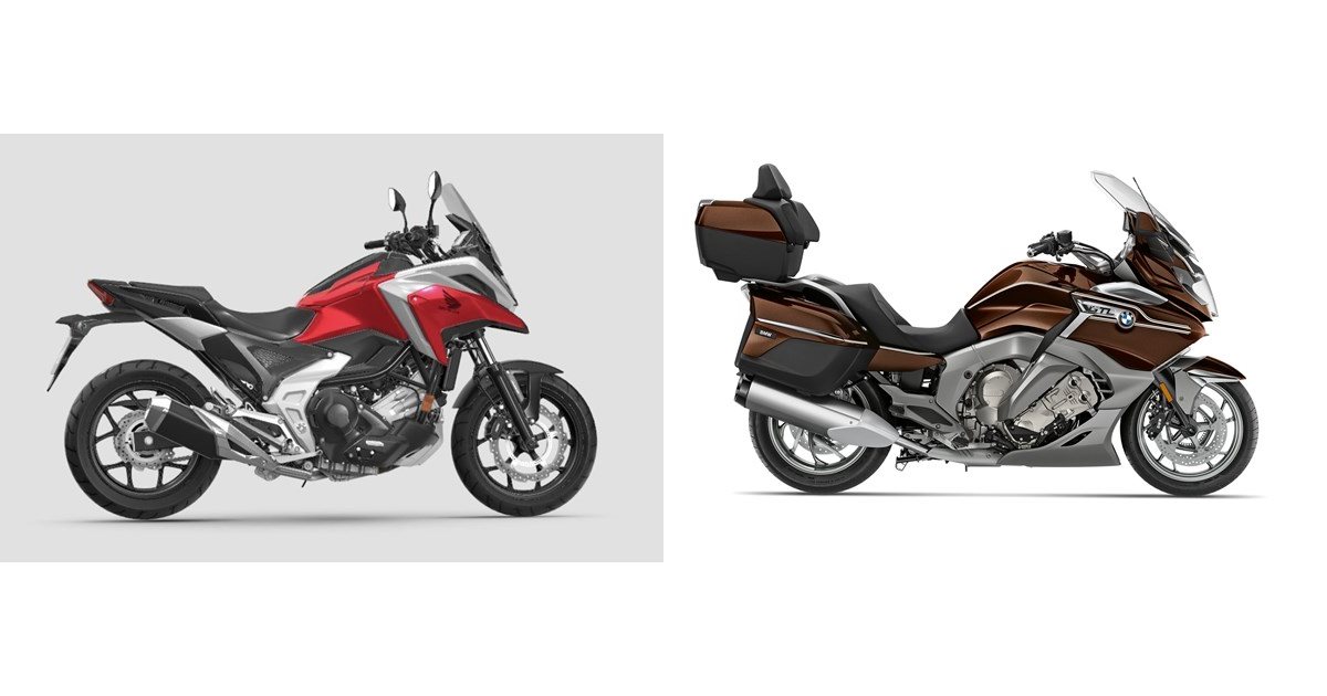 Motorrad Vergleich Honda NC750X DCT 2024 vs. BMW K 1600 GTL 2020