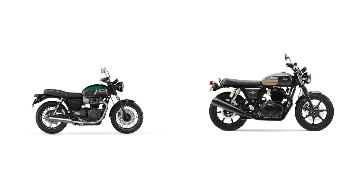 Motorrad Vergleich Triumph Bonneville T100 2024 vs. Royal Enfield ...