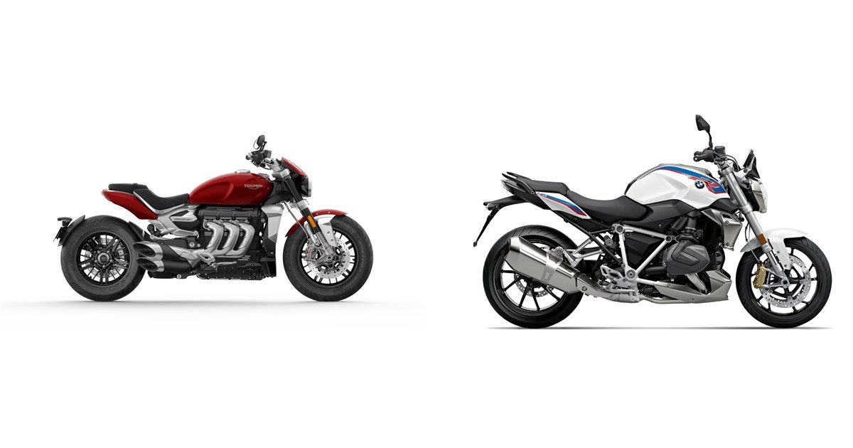 Motorrad Vergleich Triumph Rocket 3 R 2022 vs. BMW R 1250 R 2021