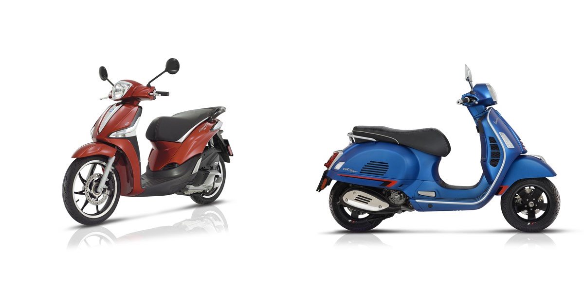 Motorrad Vergleich Piaggio Liberty 125 IGET 4t 3V Sport 2018 vs. Vespa GTS 125 i.e. Super Sport 2020