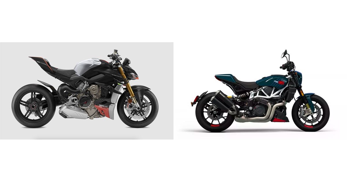 Ducati Streetfighter V4 SP2 2024 vs Indian FTR X 100% R CARBON 2024