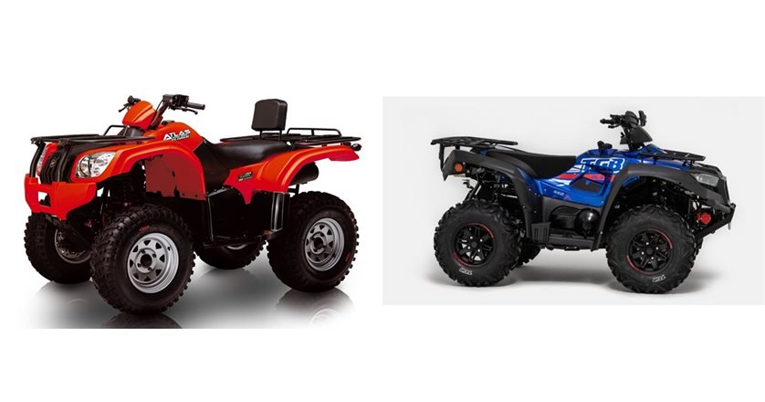 Motorrad Vergleich CFMOTO Atlas 500 4×4 2013 vs. TGB Blade 550 FL X 2023