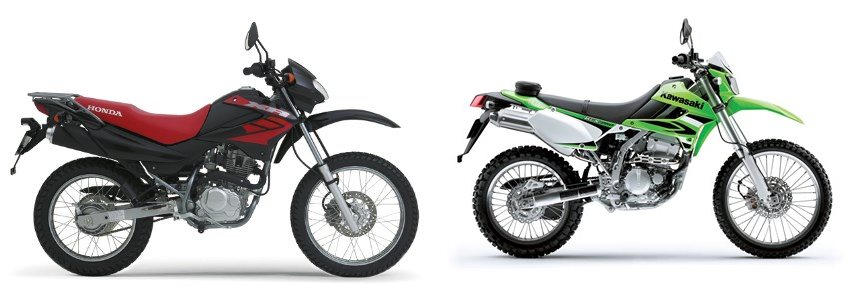 Motorrad Vergleich Honda XR 125 L 2005 vs. Kawasaki KLX 250 2015