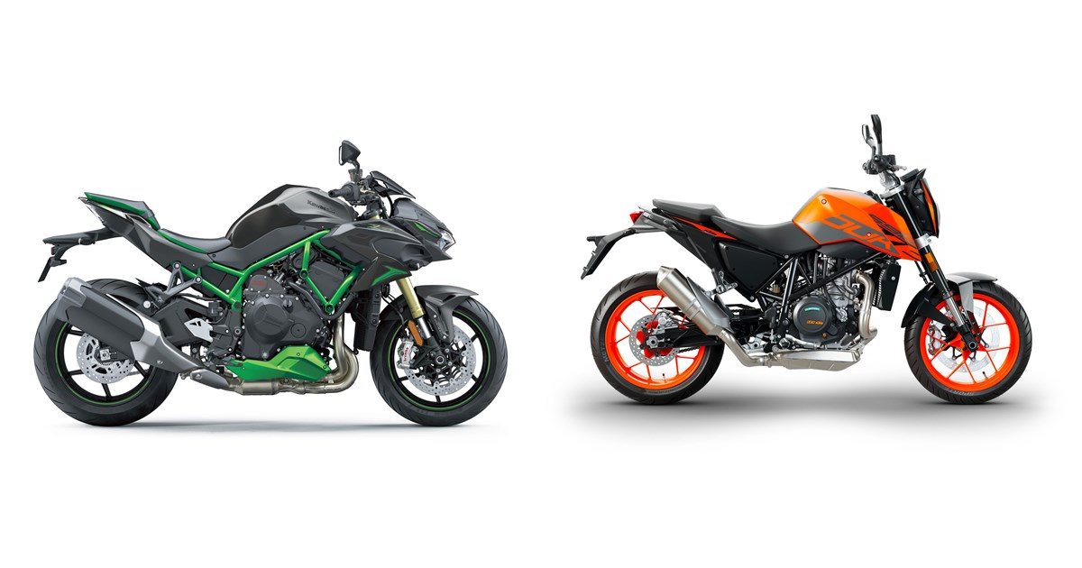 Motorrad Vergleich Kawasaki Z H2 SE 2024 vs. KTM 690 Duke 2019
