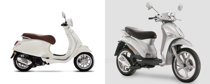 Motorrad Vergleich Vespa Primavera 125 2023 vs. Piaggio Liberty 125 RST 2009