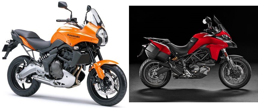 Motorrad Vergleich Kawasaki Versys 650 2009 vs. Ducati Multistrada 950 2021