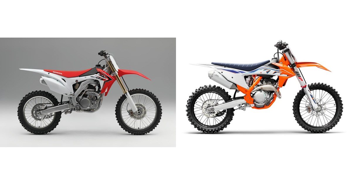 Motorrad Vergleich Honda CRF250R 2014 vs. KTM 250 SX-F 2022