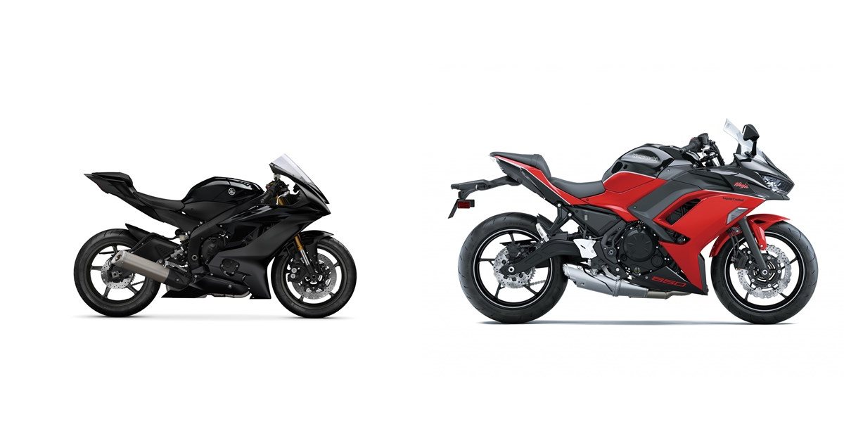 Yamaha R6 RACE 2023 vs Kawasaki Ninja 650 40th Anniversary 2024