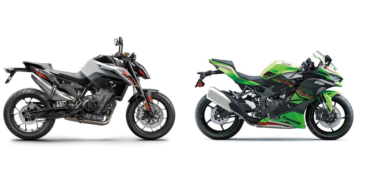 Motorrad Vergleich KTM 790 Duke 2024 vs. Kawasaki Ninja ZX-4RR 2024