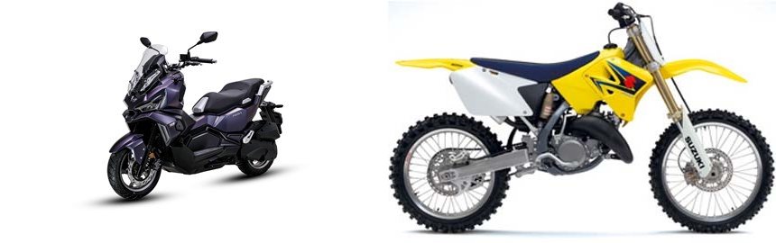 Motorrad Vergleich Sym ADX 125 2024 vs. Suzuki RM-125 2009