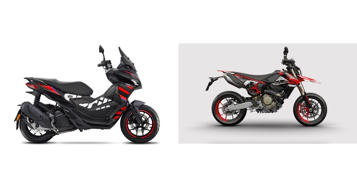 Motorrad Vergleich Aprilia SR GT Replica 200 2024 vs. Ducati ...
