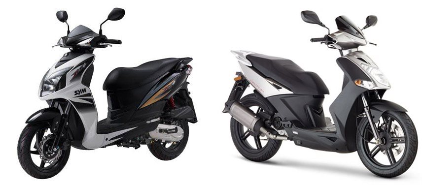 Motorrad Vergleich Sym Jet 4 50 R 2011 vs. Kymco Agility City 50 2012