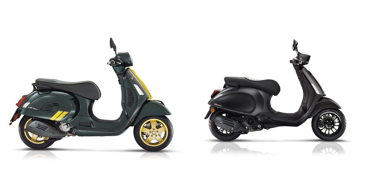 Motorrad Vergleich Vespa GTS 125 Super Racing Sixties 2020 vs. Vespa Sprint 125 iGet Notte 2020