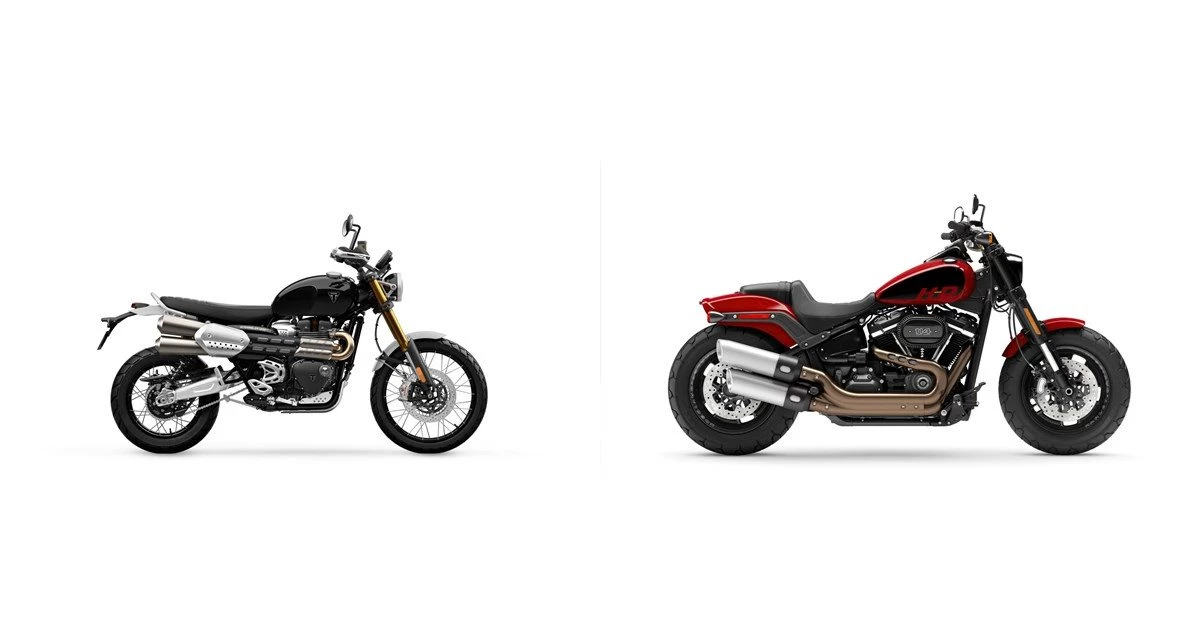 Motorrad Vergleich Triumph Scrambler 1200 XE 2024 vs. Harley-Davidson ...