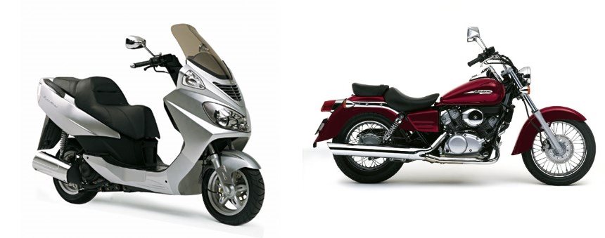 Motorrad Vergleich Daelim Freewing 125 2005 vs. Honda VT 125 Shadow 2005