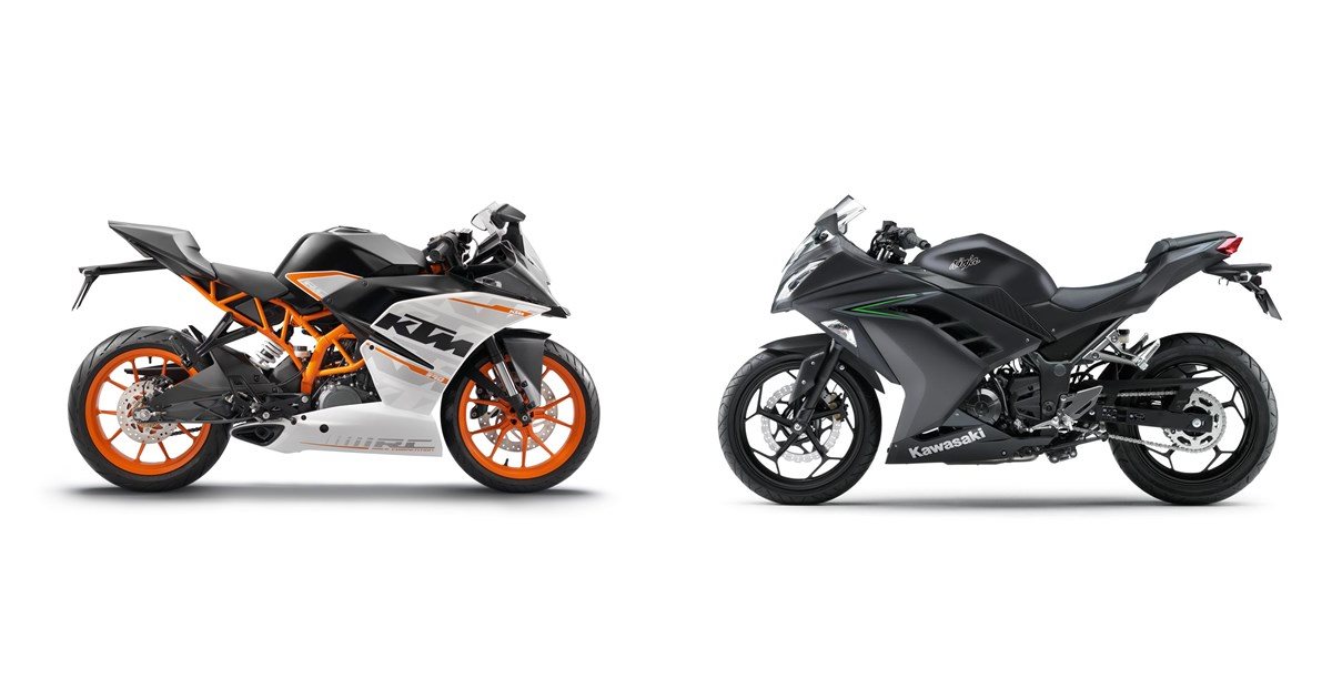 Motorrad Vergleich KTM RC 390 2015 vs. Kawasaki Ninja 300 2016