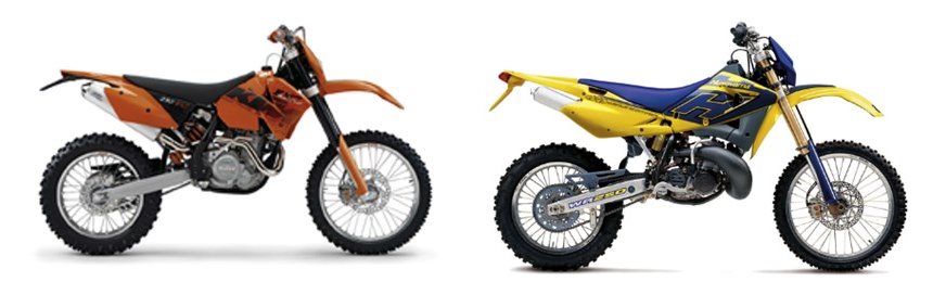 Motorrad Vergleich KTM 250 EXC Racing 2006 vs. Husqvarna WR 250 2005