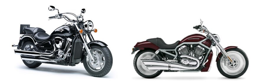 Motorrad Vergleich Kawasaki VN 2000 Classic 2009 vs. Harley-Davidson V ...