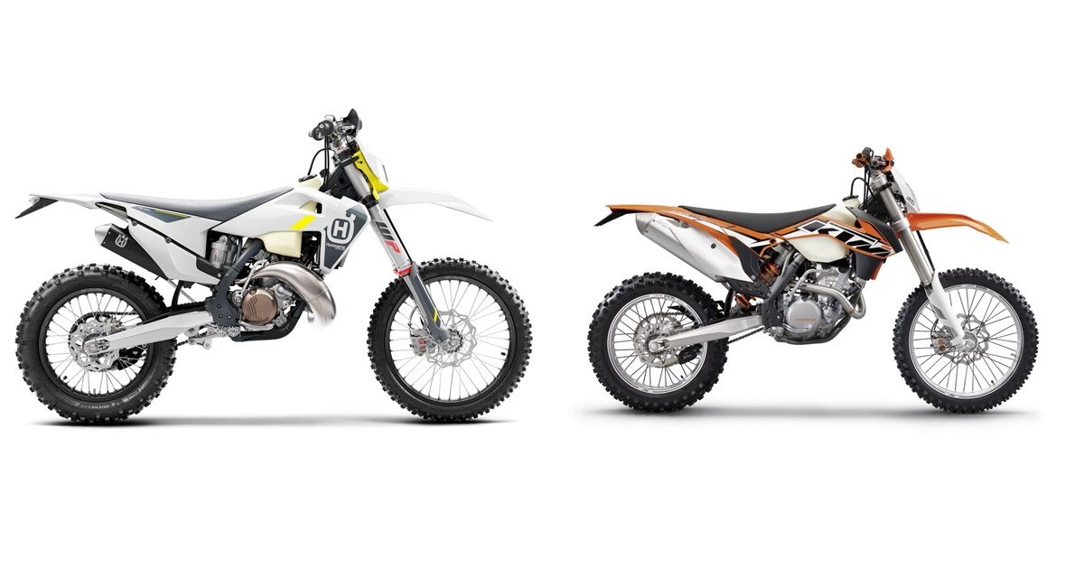 Motorrad Vergleich Husqvarna TE 150i 2022 vs. KTM 250 EXC-F 2014