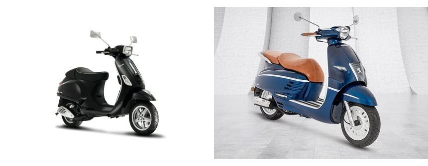 Motorrad Vergleich Vespa S 50 2T 2009 vs. Peugeot Django 125 ABS 2022