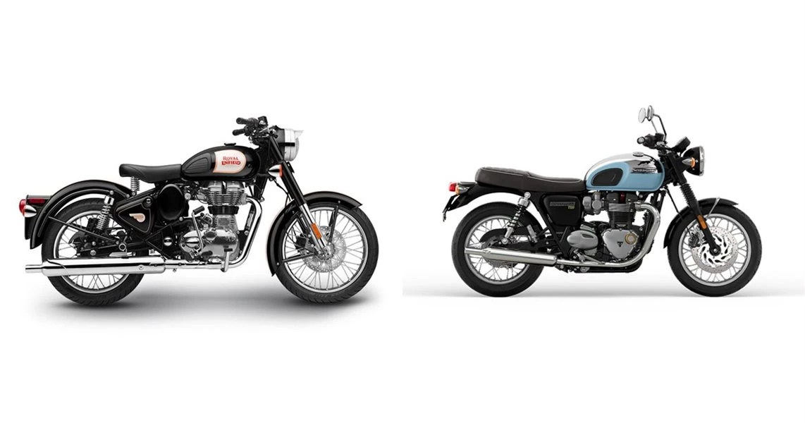 Royal Enfield Classic 500 EFI 2021 vs Triumph BONNEVILLE T120 CHROME ...