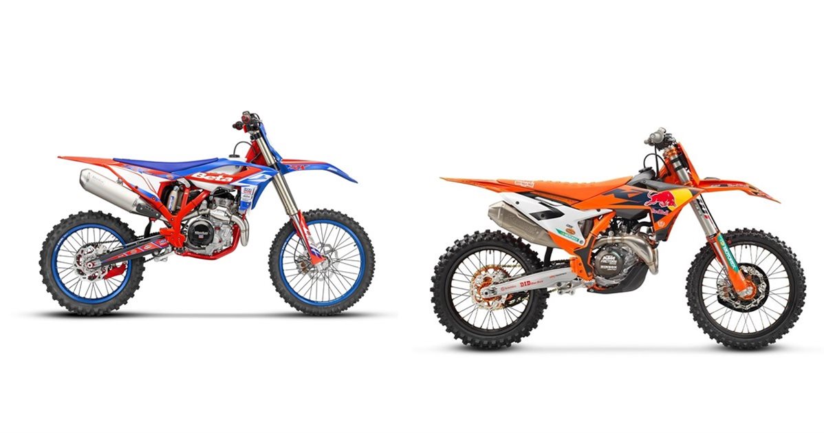 Motorrad Vergleich Beta RX 450 4T 2024 vs. KTM 450 SX-F Factory Edition 2024