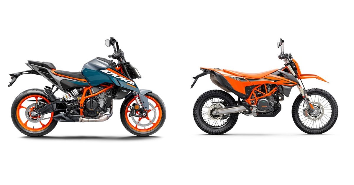 Motorrad Vergleich KTM 390 Duke 2024 vs. KTM 690 Enduro R 2024