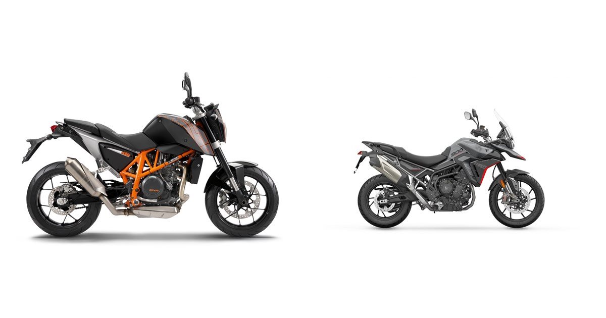 Motorrad Vergleich KTM 690 Duke 2014 vs. Triumph Tiger 900 GT Pro 2024