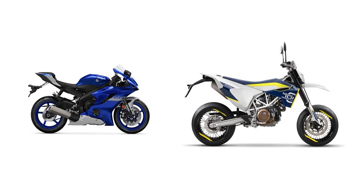 Motorrad Vergleich Yamaha YZF-R6 2020 vs. Husqvarna 701 Supermoto 2016