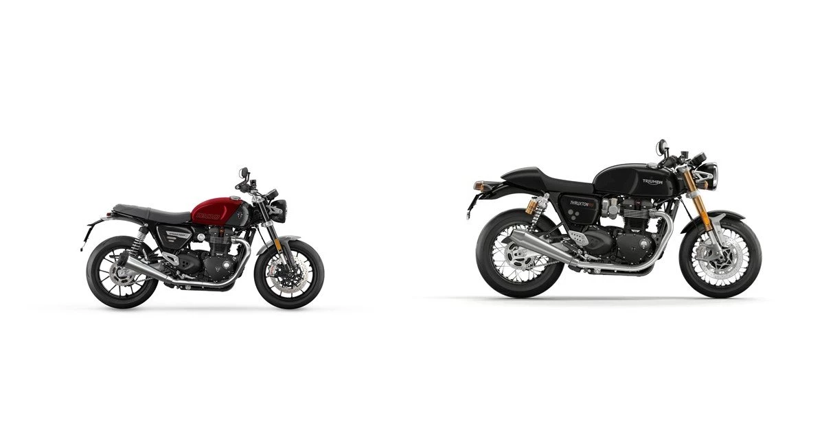 Motorrad Vergleich Triumph Speed Twin 1200 2024 vs. Triumph Thruxton RS ...