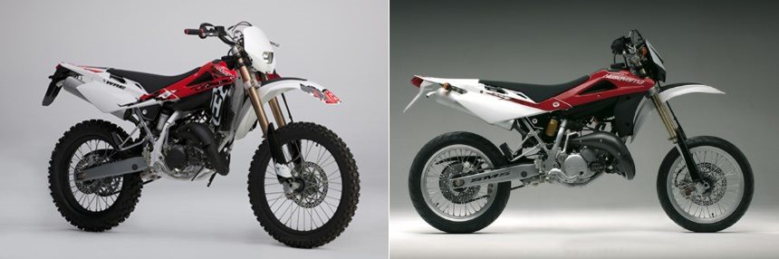 Motorrad Vergleich Husqvarna WRE 125 2010 vs. Husqvarna SM 125 S 2008