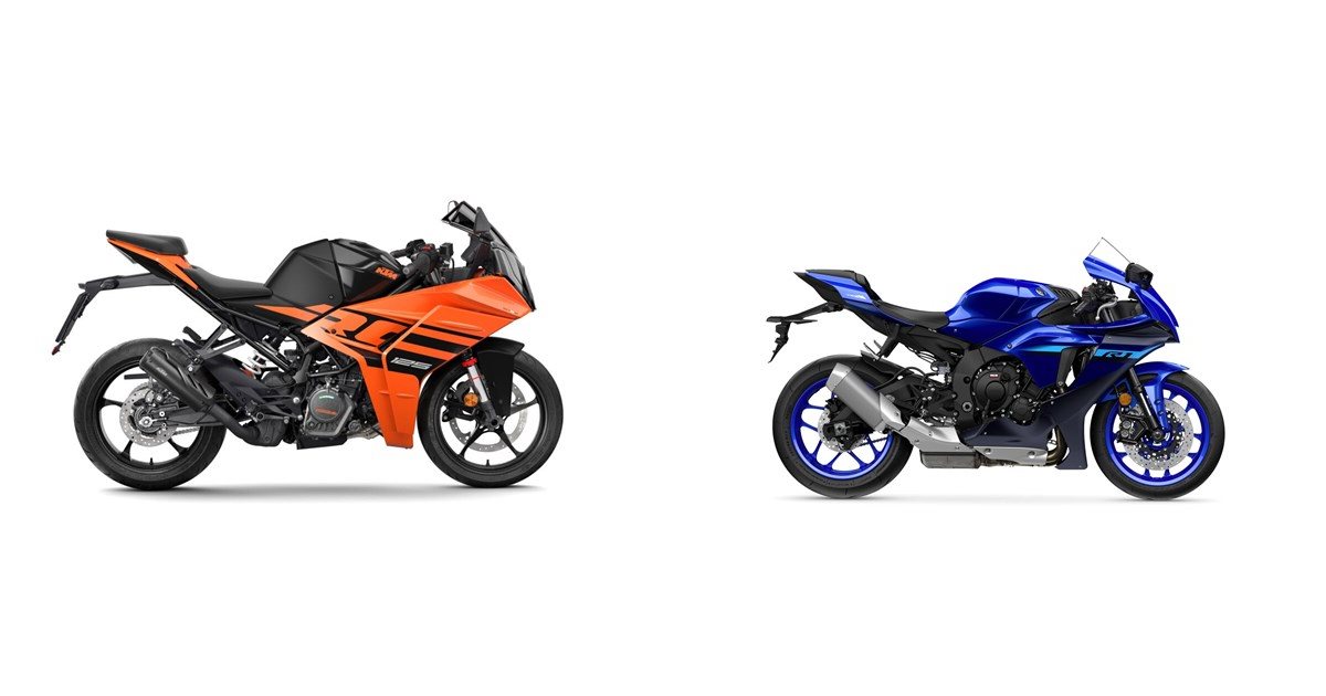 Motorrad Vergleich KTM RC 125 2024 vs. Yamaha R1 2024