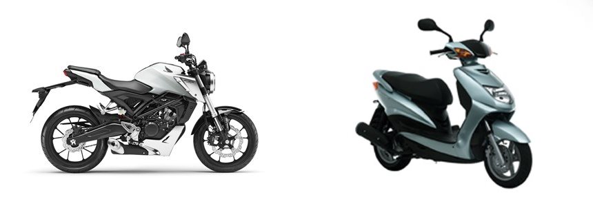 Motorrad Vergleich Honda CB125R 2019 vs. Yamaha Cygnus X 2006