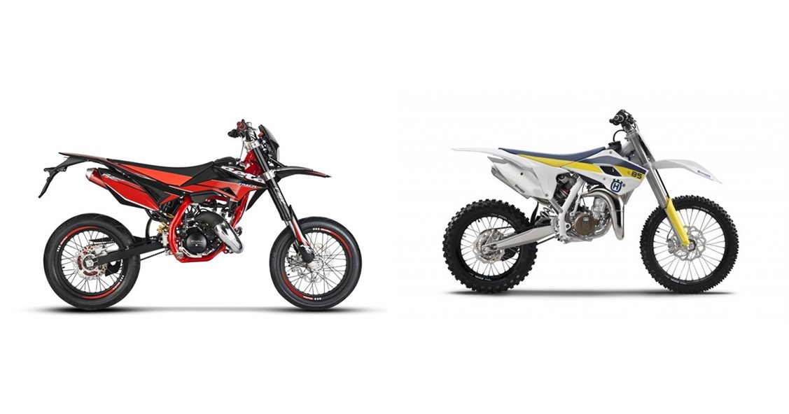 Motorrad Vergleich Beta RR 50 Motard Track 2018 vs. Husqvarna TC 85 2015