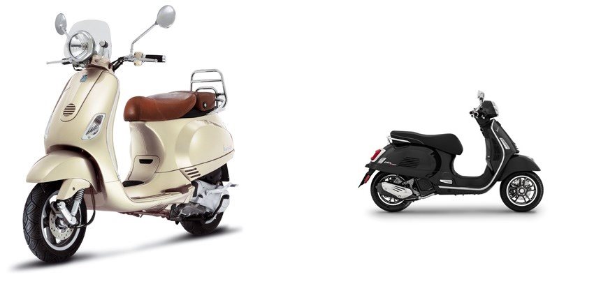 Motorrad Vergleich Vespa LXV 125 Vintage 2009 vs. Vespa GTS 125 Super 2024