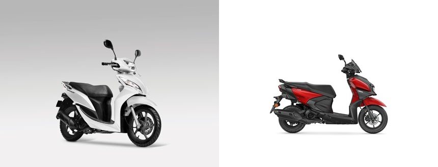Motorrad Vergleich Honda NSC Vision 110 2012 vs. Yamaha RayZR 2024