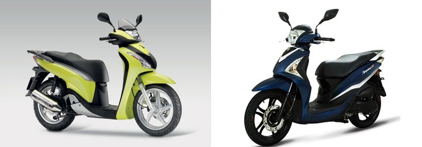 Motorrad Vergleich Honda SH125i 2009 vs. Sym Symphony ST 125 2022